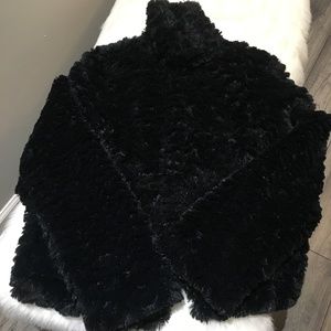 Fever | Jackets & Coats | Fever Black High Collar Faux Fur Boucle ...